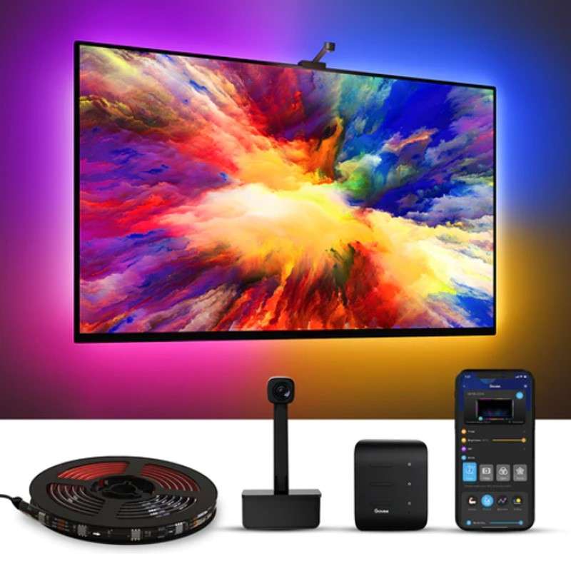 Tuya Smart RGBIC LED-TV-Hintergrundbeleuchtungskit mit Kamera Tuya Smart RGBIC LED-TV-Hintergrundbeleuchtungskit mit Kamera